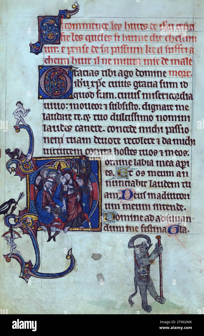 Book of Hours, The Betrayal, and in the margin an elephant as Pilgrim ...