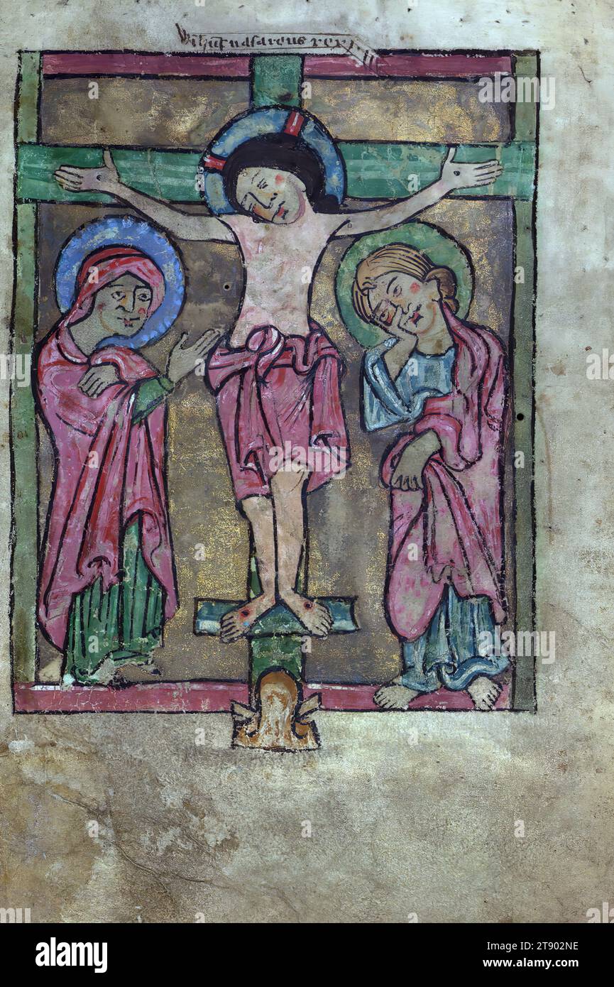 Psalter of St. Mary of Strasbourg, Crucifixion, This Latin Psalter was ...