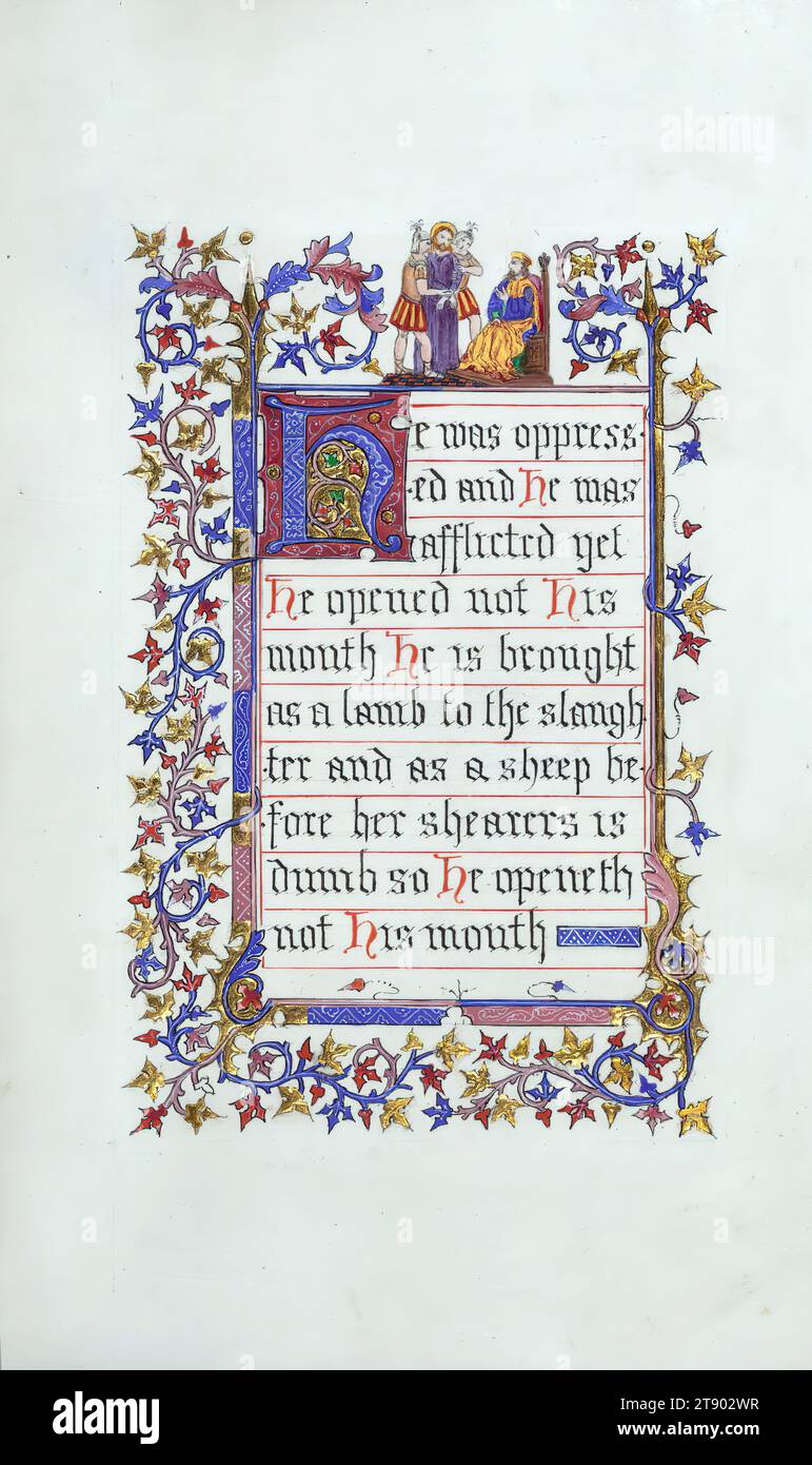 Illuminated Manuscript, Chapter 53 of the Book of Isaiah, Christ before ...