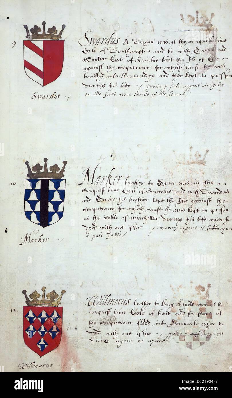 Book of English heraldry, Arms of Swardus, Marker, Willmotus, This book ...