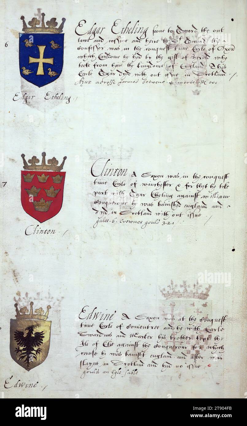 Book of English heraldry, Arms of Edgar, Clinton, and Edwine, This book ...