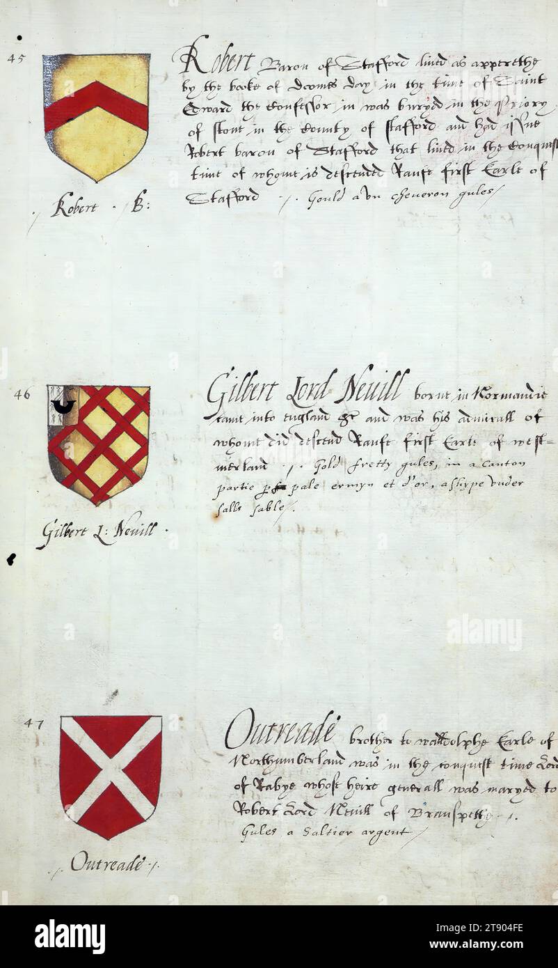 Book of English heraldry, Arms of Robert Baron of Strafford, Gilbert ...
