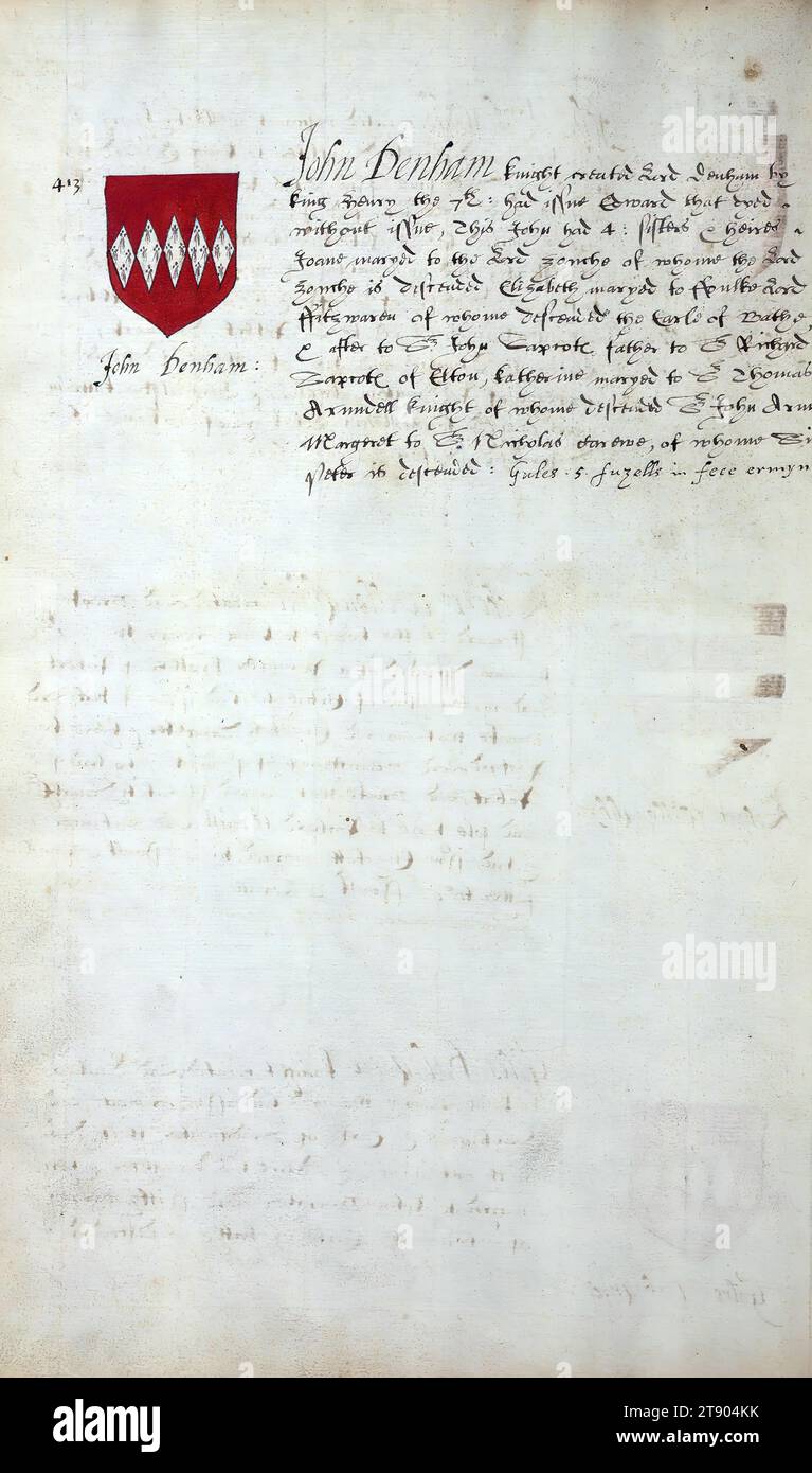 Book of English heraldry, Arms of John Denham, This book of English ...