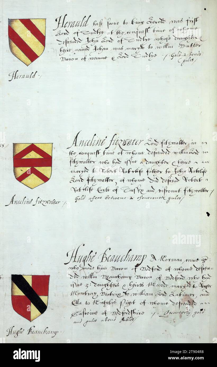 Book of English heraldry, Arms of Herauld, Anceline fitzwalter, and ...