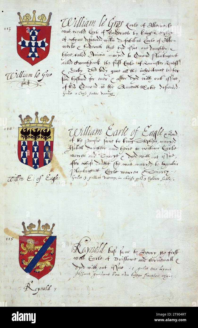 Book of English heraldry, Arms of William le Gros, William Earle of ...