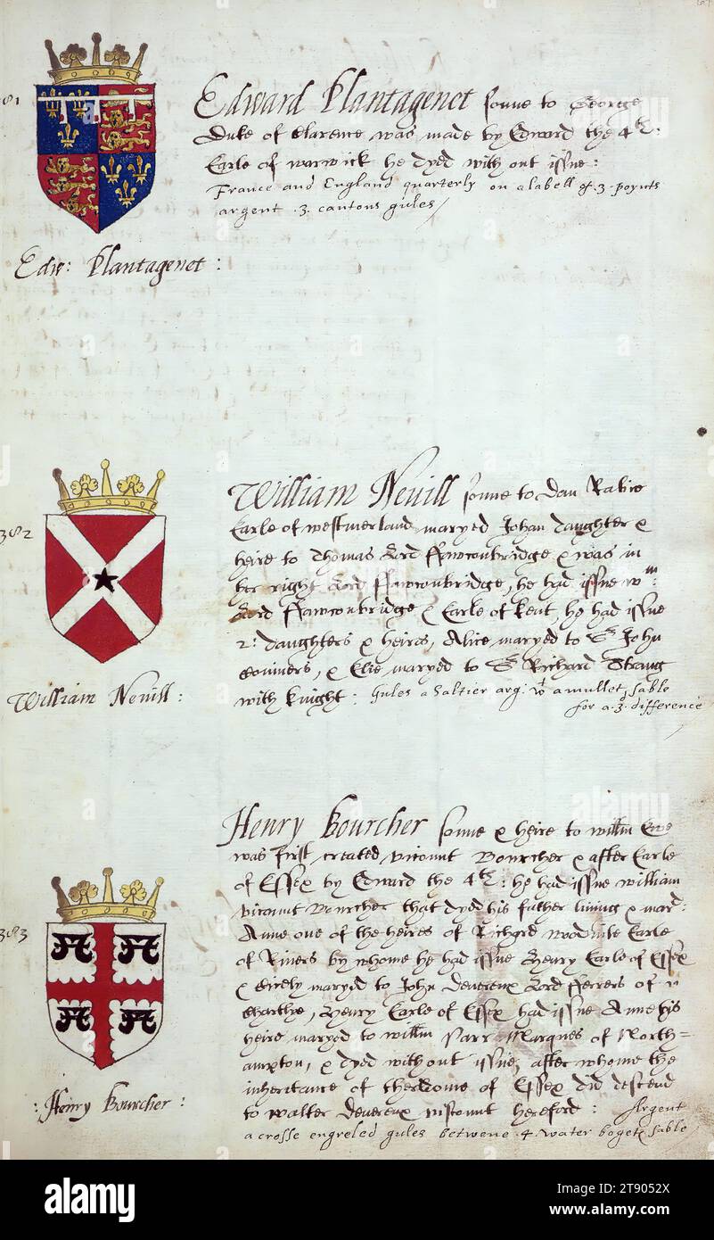 Book of English heraldry, Arms of Edward Plantagenet, William Nevill ...