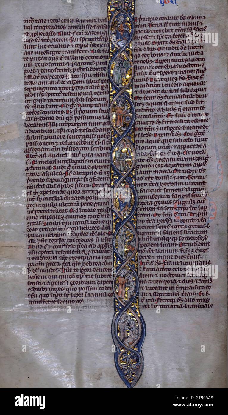 Bible, Creation, Historiated initial 'I' spanning the entire page ...