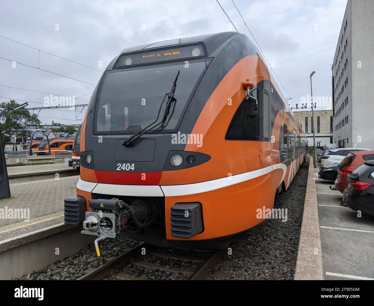 Train at Central Railway Station of Tallinn Stock Photo - Alamy