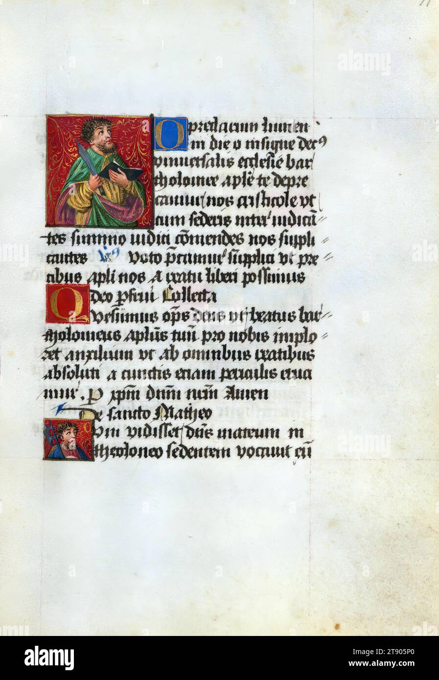 Prayer book, Above- St. Bartholomew; Below- St. Matthew, This early ...
