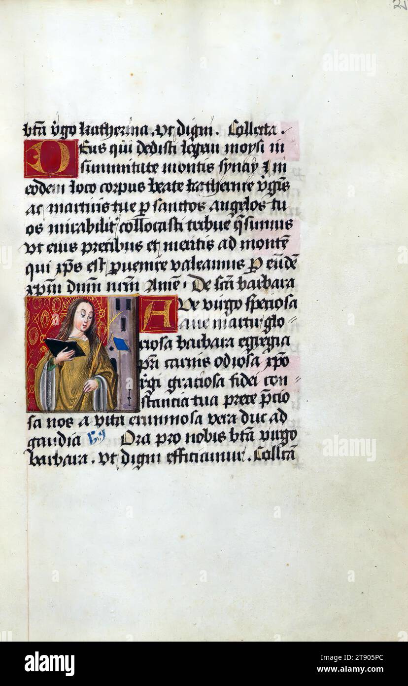 Prayer book, St. Barbara, This early sixteenth-century illuminated ...