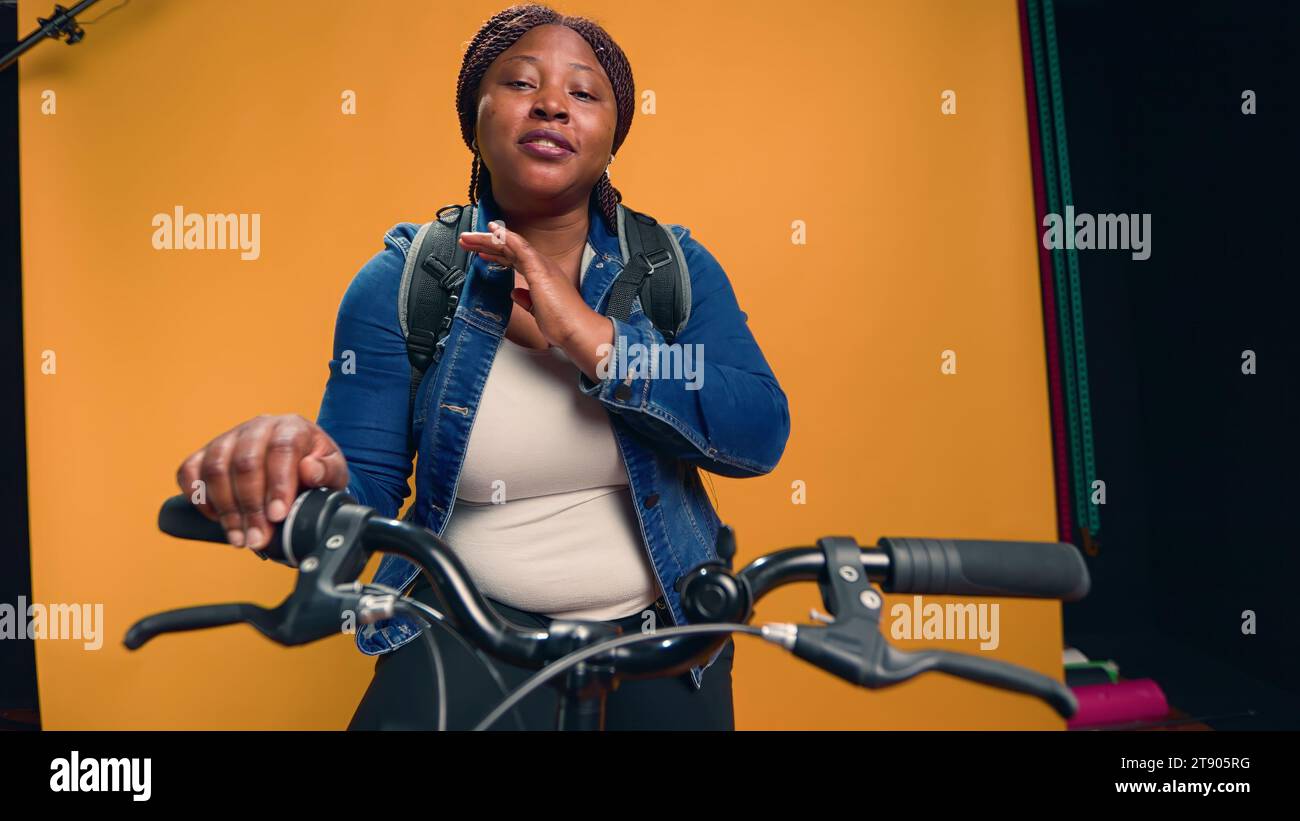 Tracking shot cheerful black woman hi-res stock photography and images ...