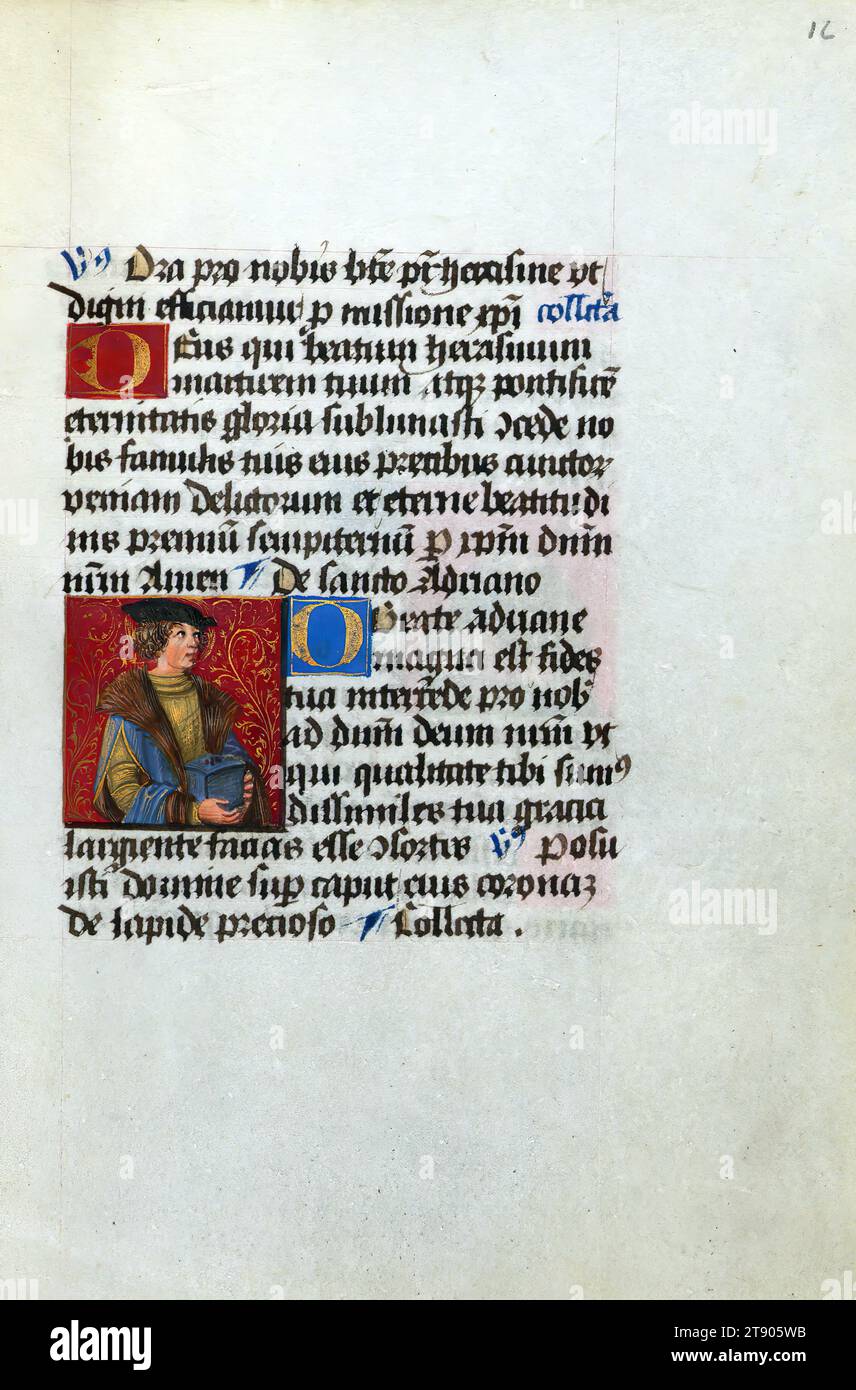 Prayer book, St. Adrian, This early sixteenth-century illuminated ...
