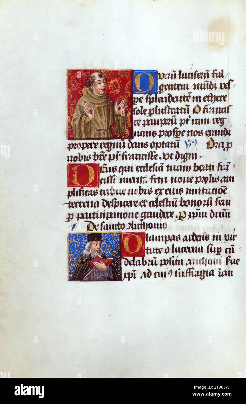Prayer book, Above- St. Francis; Below- St. Anthony the Abbot, This ...
