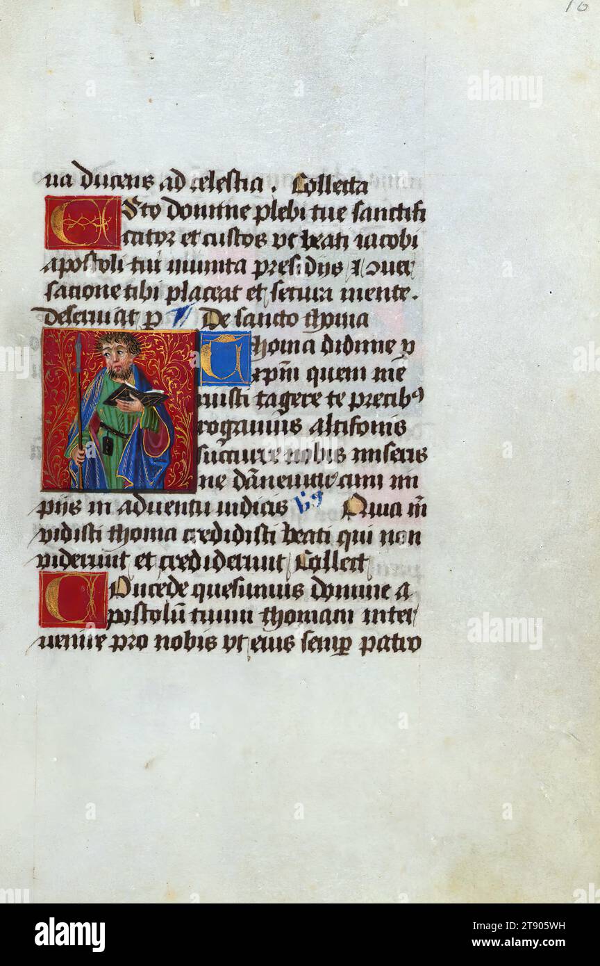 Prayer book, St. Thomas the Apostle, This early sixteenth-century ...