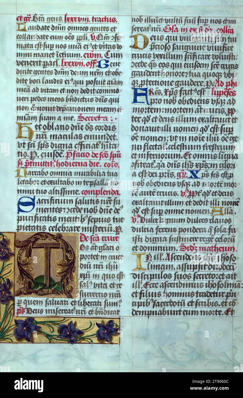 Masters of the Dark Eyes Missal, Initial N with cross, This Latin ...