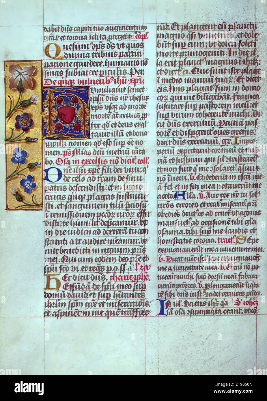 Masters of the Dark Eyes Missal, Initial H with heart and four wounds ...