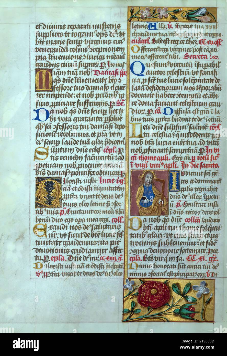 Masters of the Dark Eyes Missal, Initial I with St. Thomas, This Latin ...