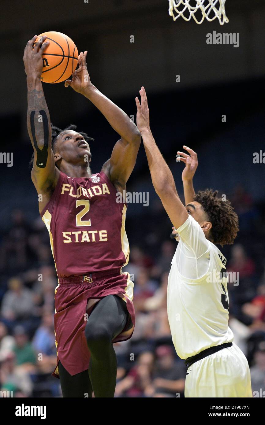 Florida State forward Jamir Watkins (2) goes up for a shot in front of ...