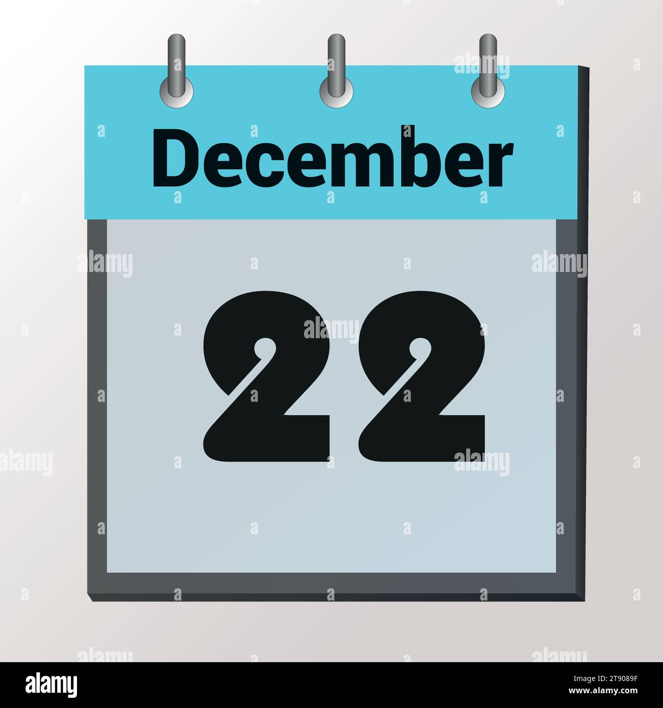 day on the calendar, vector image format, December 22 Stock Vector ...