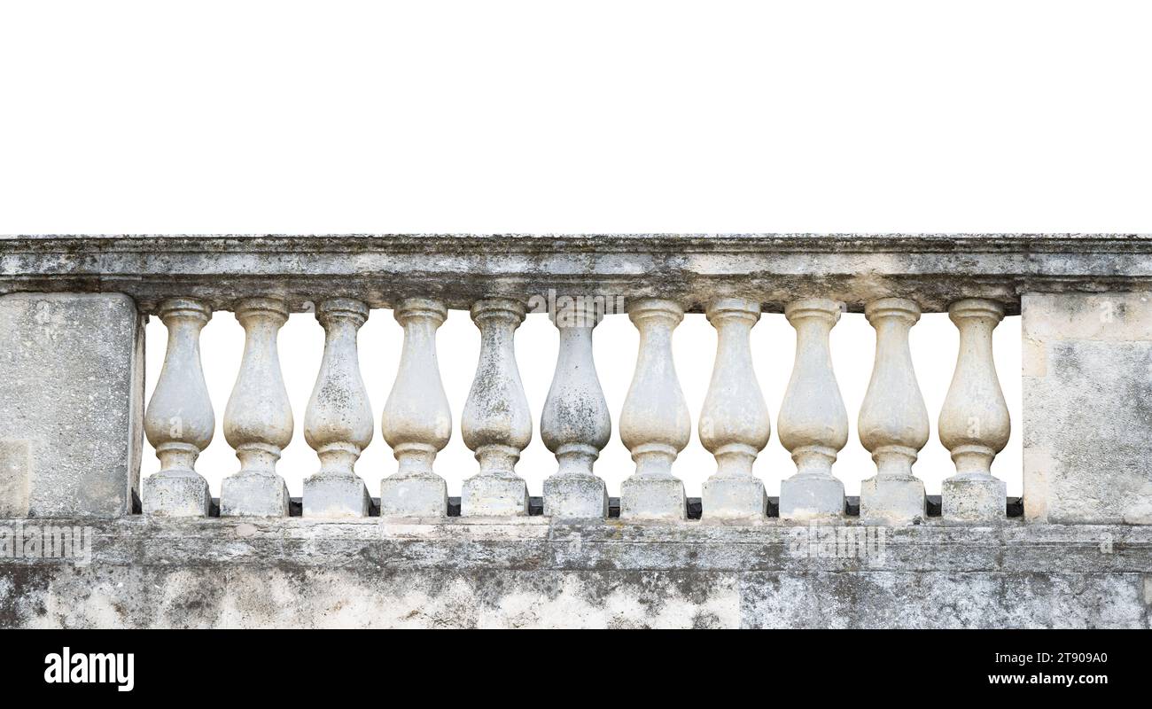 stone balcony railing isolated on white background Stock Photo - Alamy