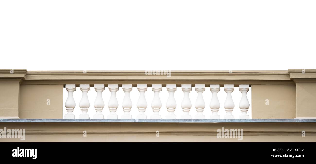 stone balcony railing isolated on white background Stock Photo - Alamy