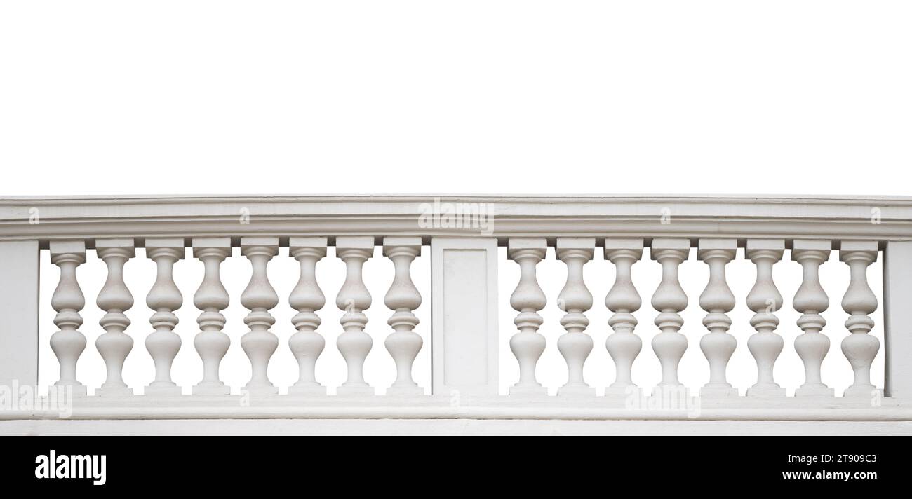stone balcony railing isolated on white background Stock Photo - Alamy