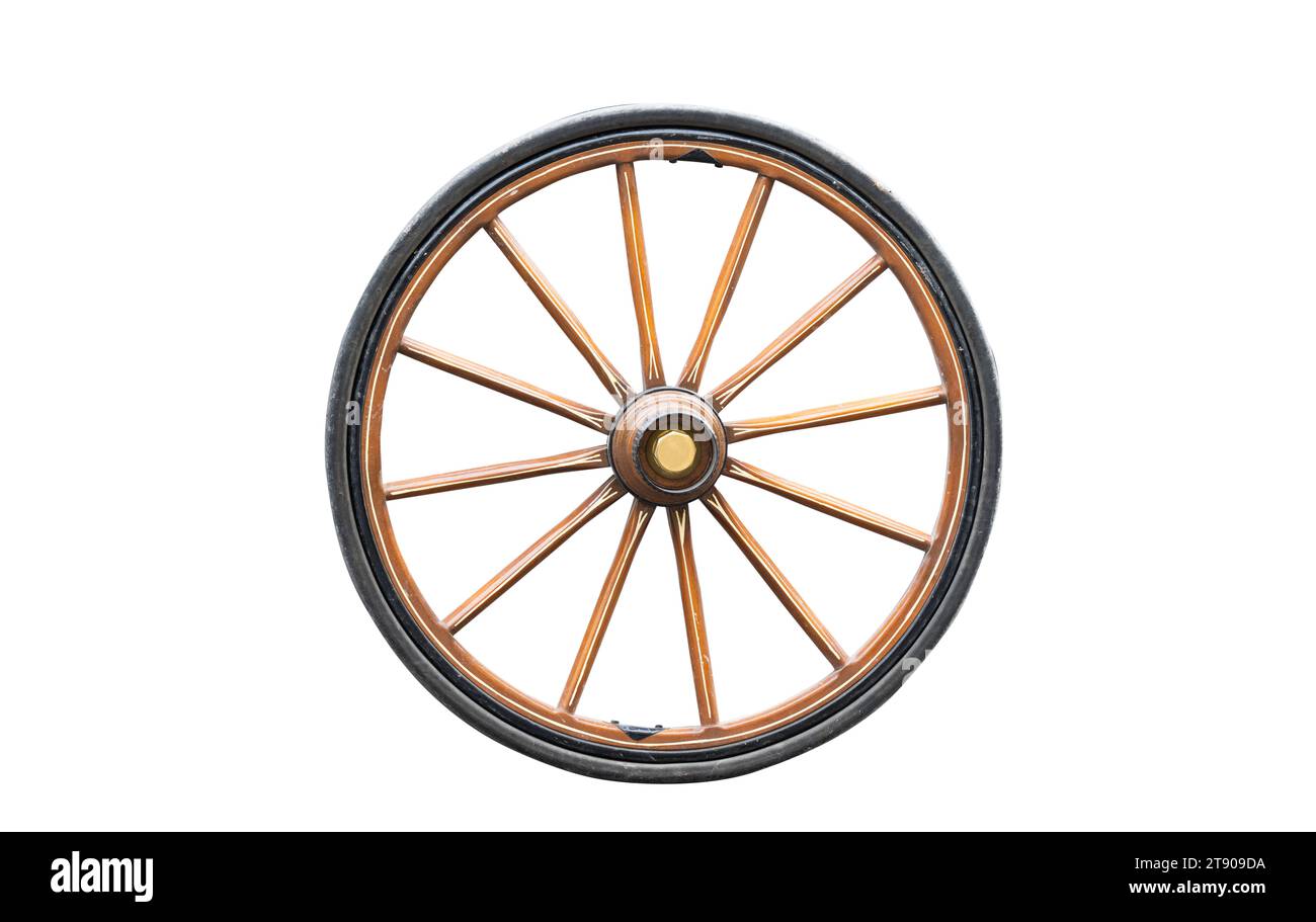 wheel from a carriage isolated on a white background Stock Photo - Alamy