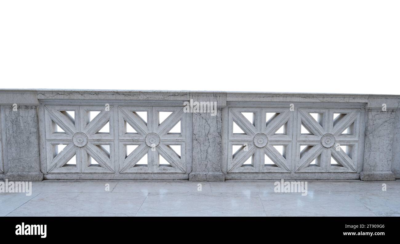 stone railings in Rome on a white background Stock Photo - Alamy