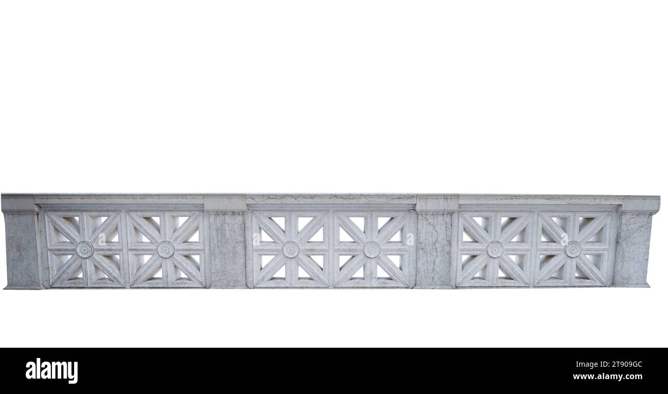 stone railings in Rome on a white background Stock Photo - Alamy