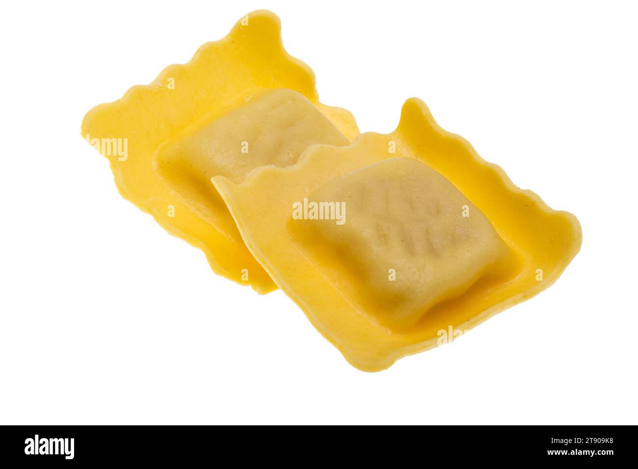Italian large ravioli isolated on white background Stock Photo - Alamy