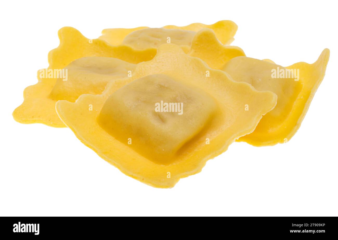 Italian large ravioli isolated on white background Stock Photo - Alamy