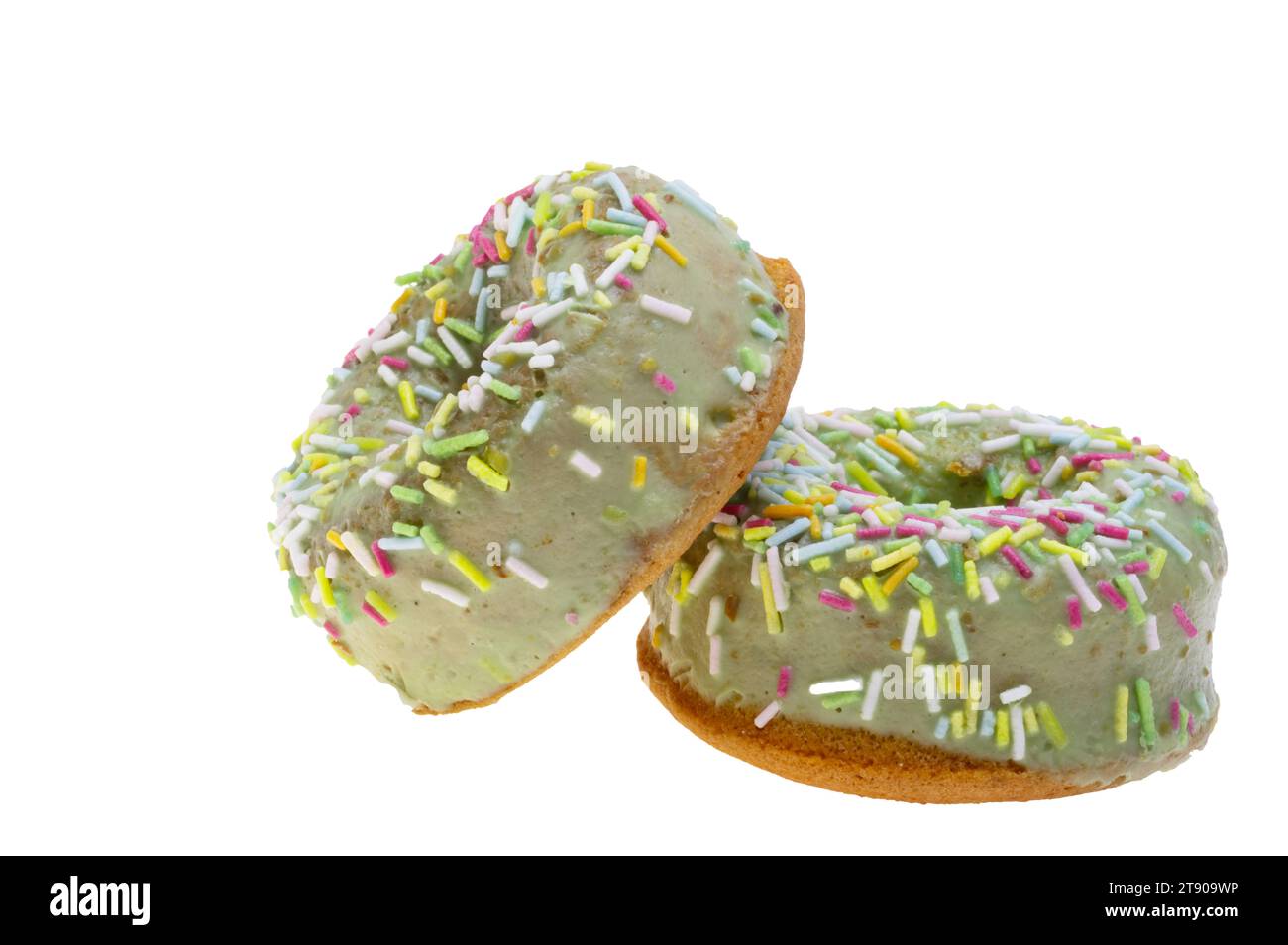 light green donut isolated on white background Stock Photo - Alamy