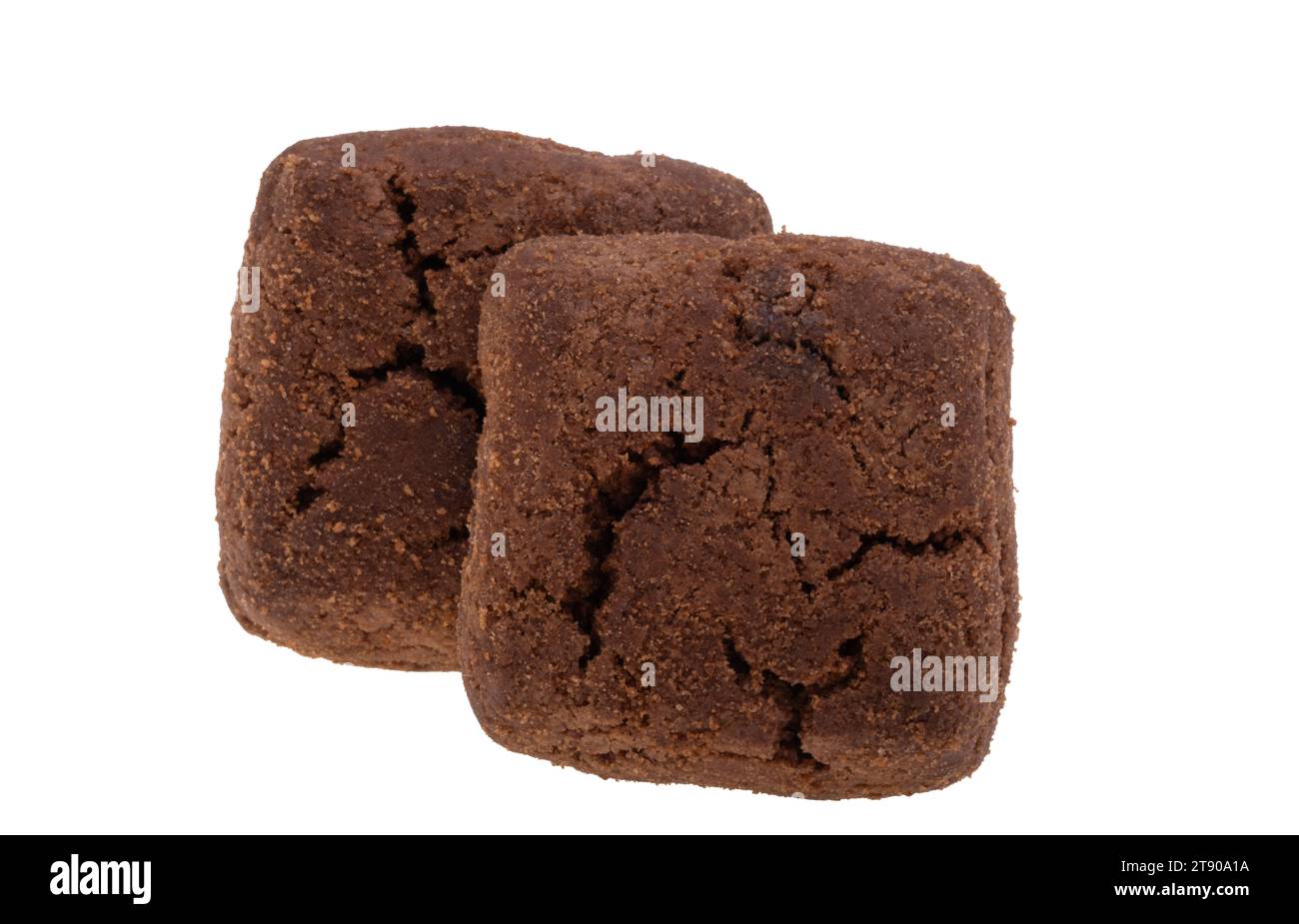 square chocolate chip cookies with chocolate isolated on white ...