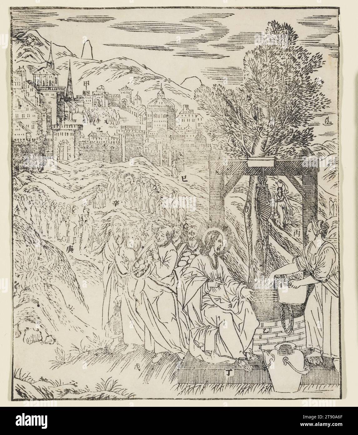 Christ at the Well, plate from Giulio Aleni's 'Tianzhu jiangsheng ...