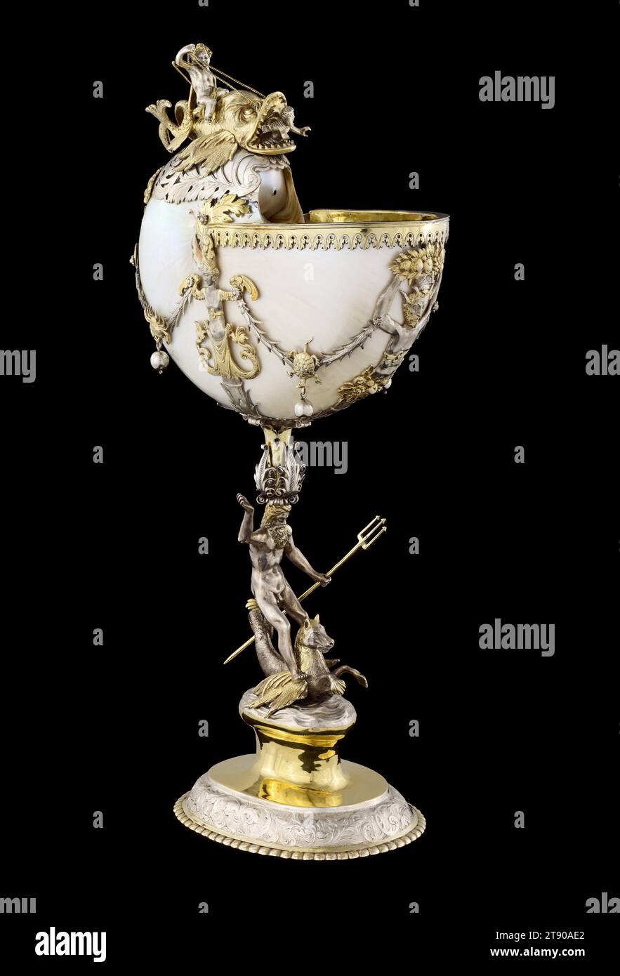 Nautilus shell cup, c. 1660-1680, Unknown, 15 9/16 x 7 3/4 x 4 5/16 in. (39.55 x 19.69 x 10.95 ...