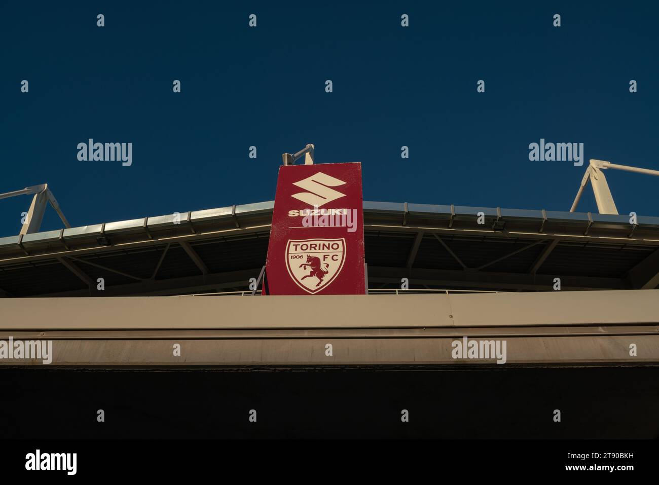 symbol of the Turin football club, in the background the stadium called ...