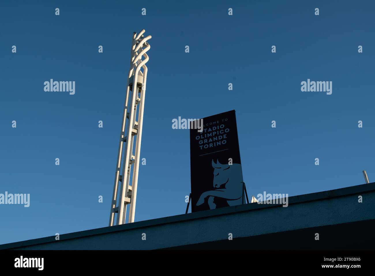 symbol of the Turin football club, in the background the stadium called ...