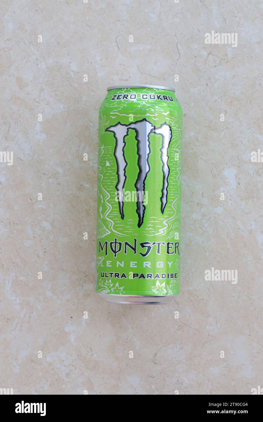 KYIV, UKRAINE - 4 MAY, 2023: Monster energy drink ultra paradise in ...