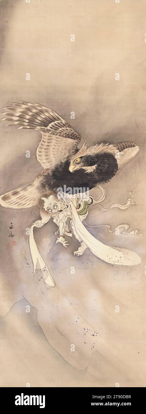 God of Wind caught by a hawk left of the pair Gods of Wind and Thunder ...