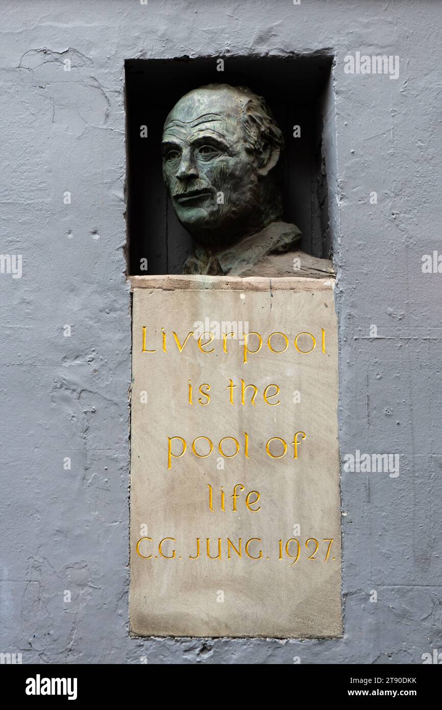 Carl Jung bust 'Liverpool is the pool of life' on Mathew Street ...