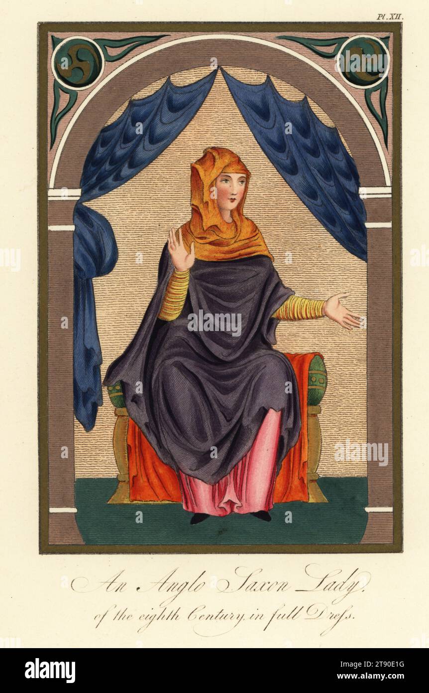 Anglo-Saxon lady of the 8th century in full dress. From Old English ...