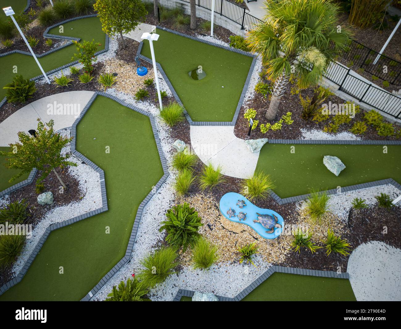 An aerial view of a miniature golf course Stock Photo - Alamy