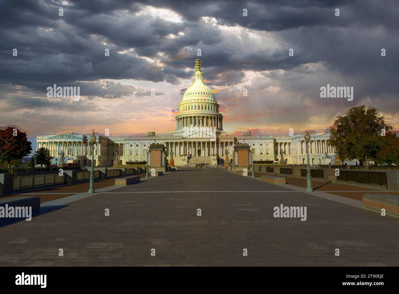 Us capitol building over sunset hi-res stock photography and images - Alamy