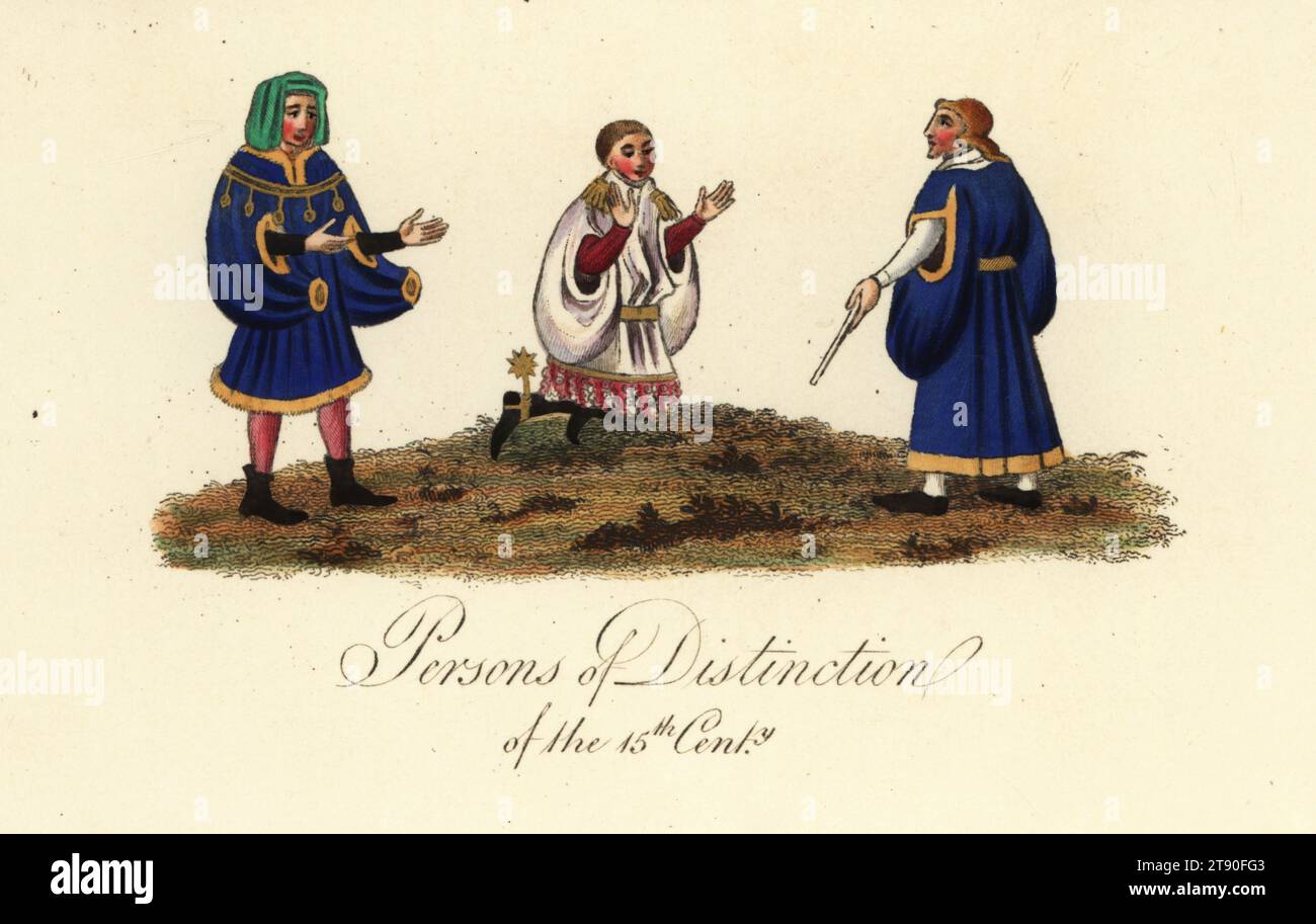 Male costumes of persons of Distinction of the 15th Century. From ...