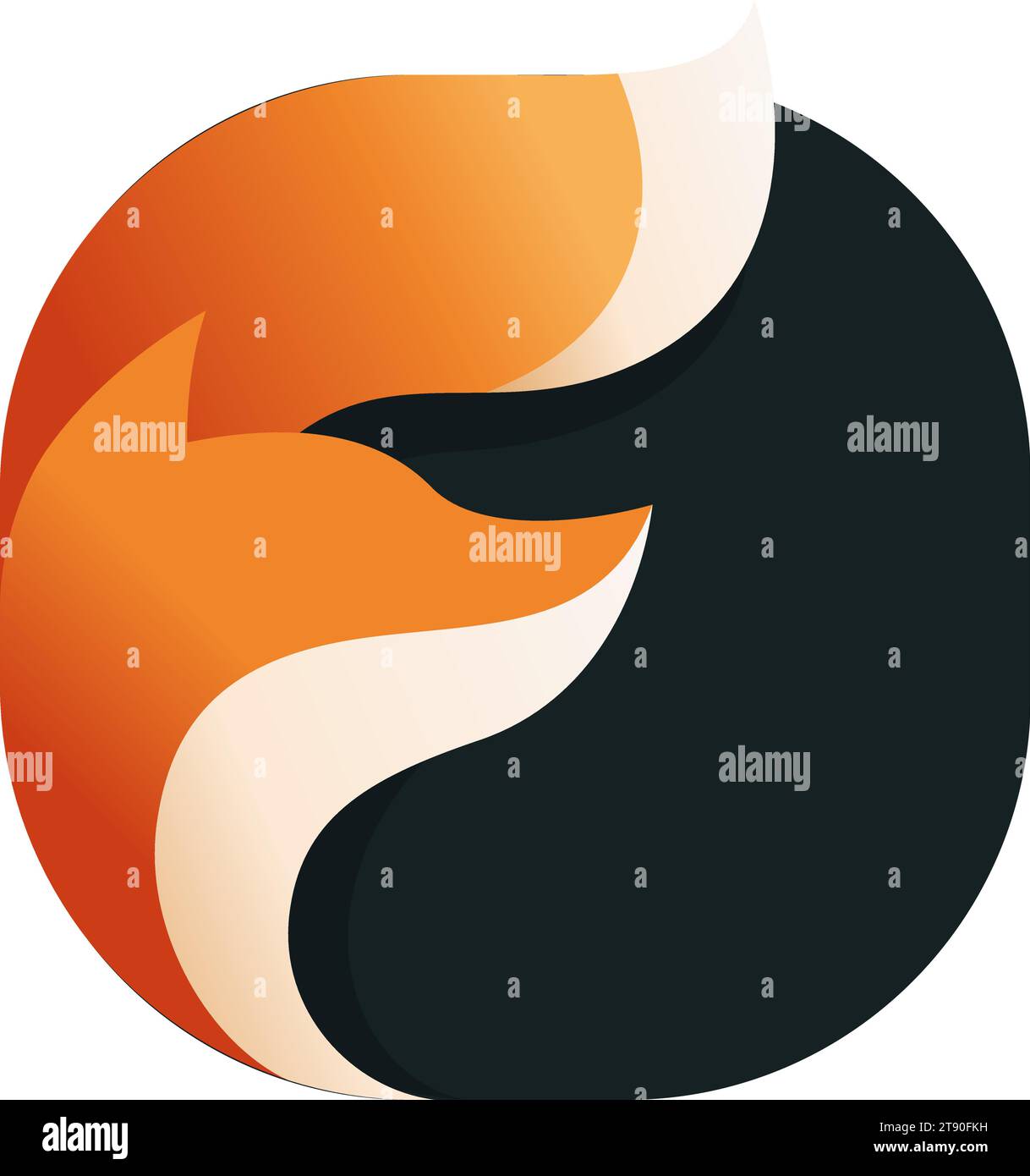 The app icon has a fox in the shape of the letter F Stock Vector Image ...