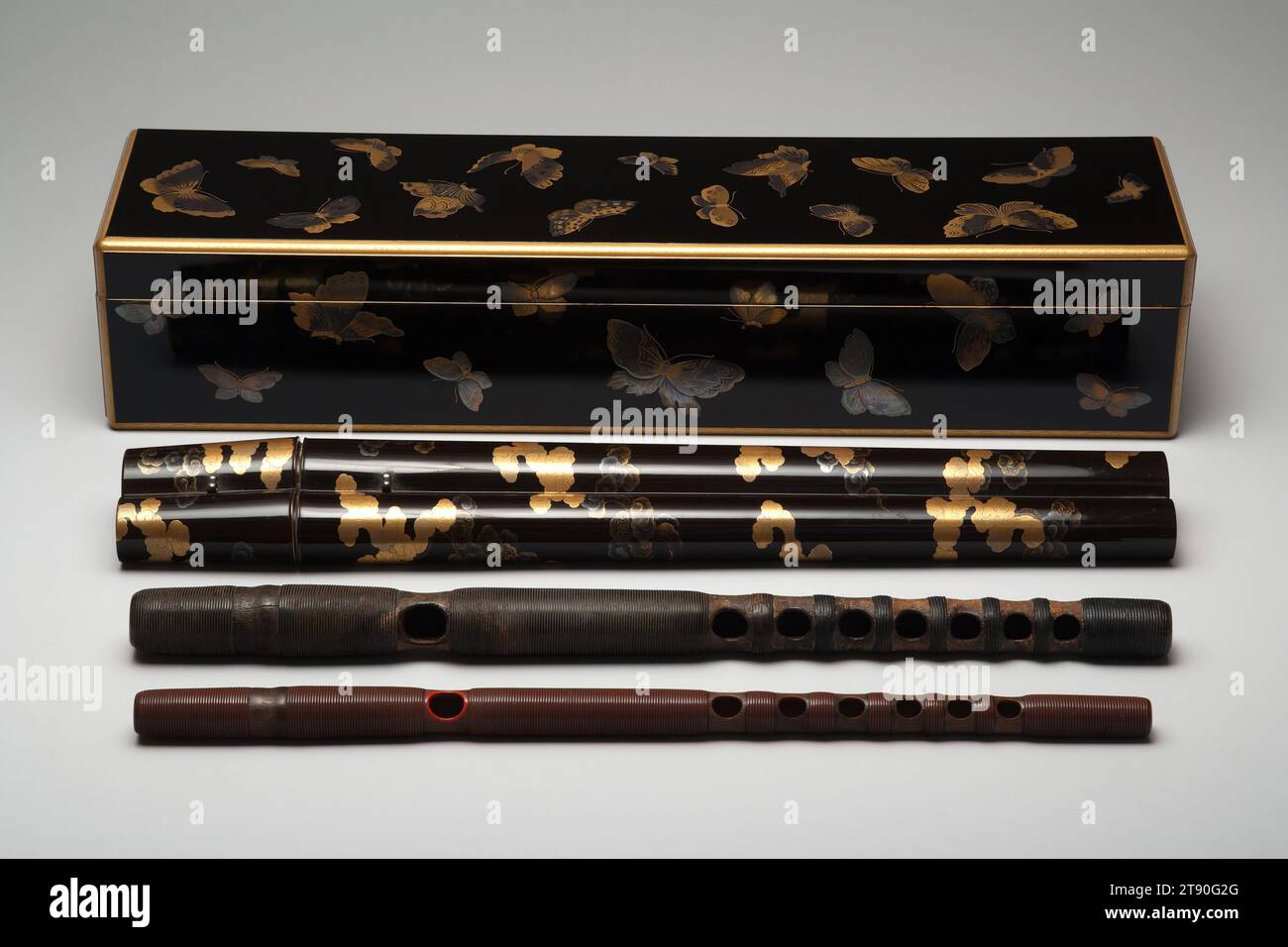 Noh Flutes named 'Winter Wind' (Kogarashi) with Box and Case, mid 18th ...