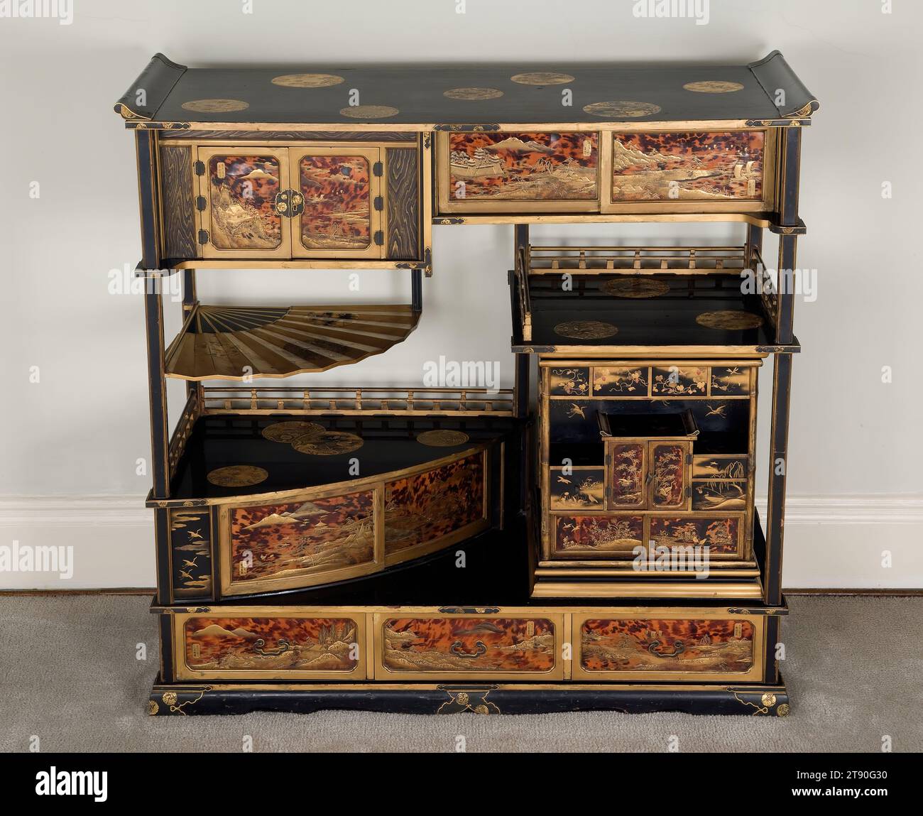 Shelf stand with motif of the Eight Views of Omi, 19th century, Minota ...