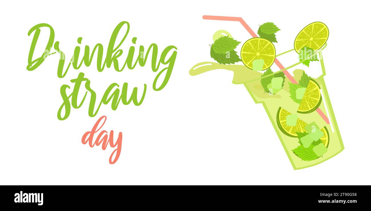 Birthday Drinking Cocktail straws. January 3 event. Holiday concept ...