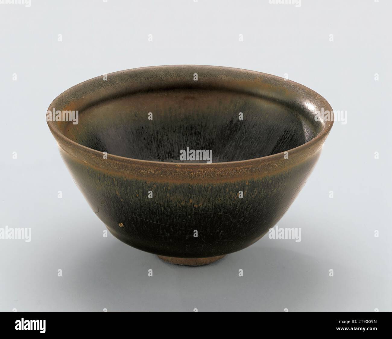 Tea Bowl with Indented Lip and Hare's Fur markings, 13th century, 2 1/2 ...