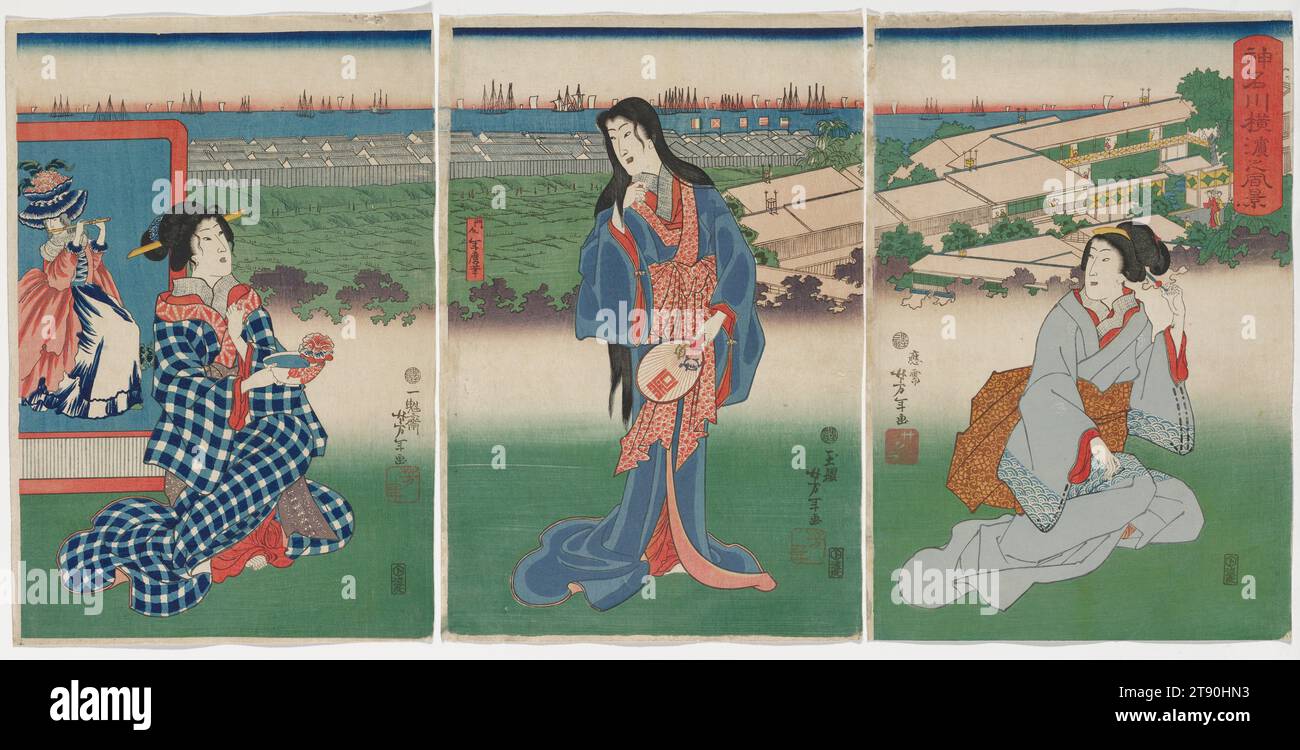 View of Yokohama in Kanagawa, 1860, intercalary 3rd lunar month ...